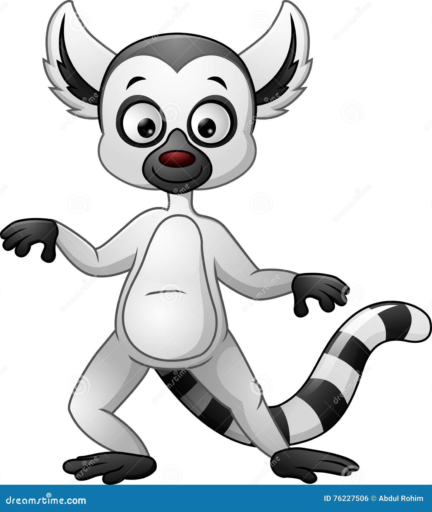 Ring-tailed lemur cartoon stock vector. Illustration of lemur - 76227506