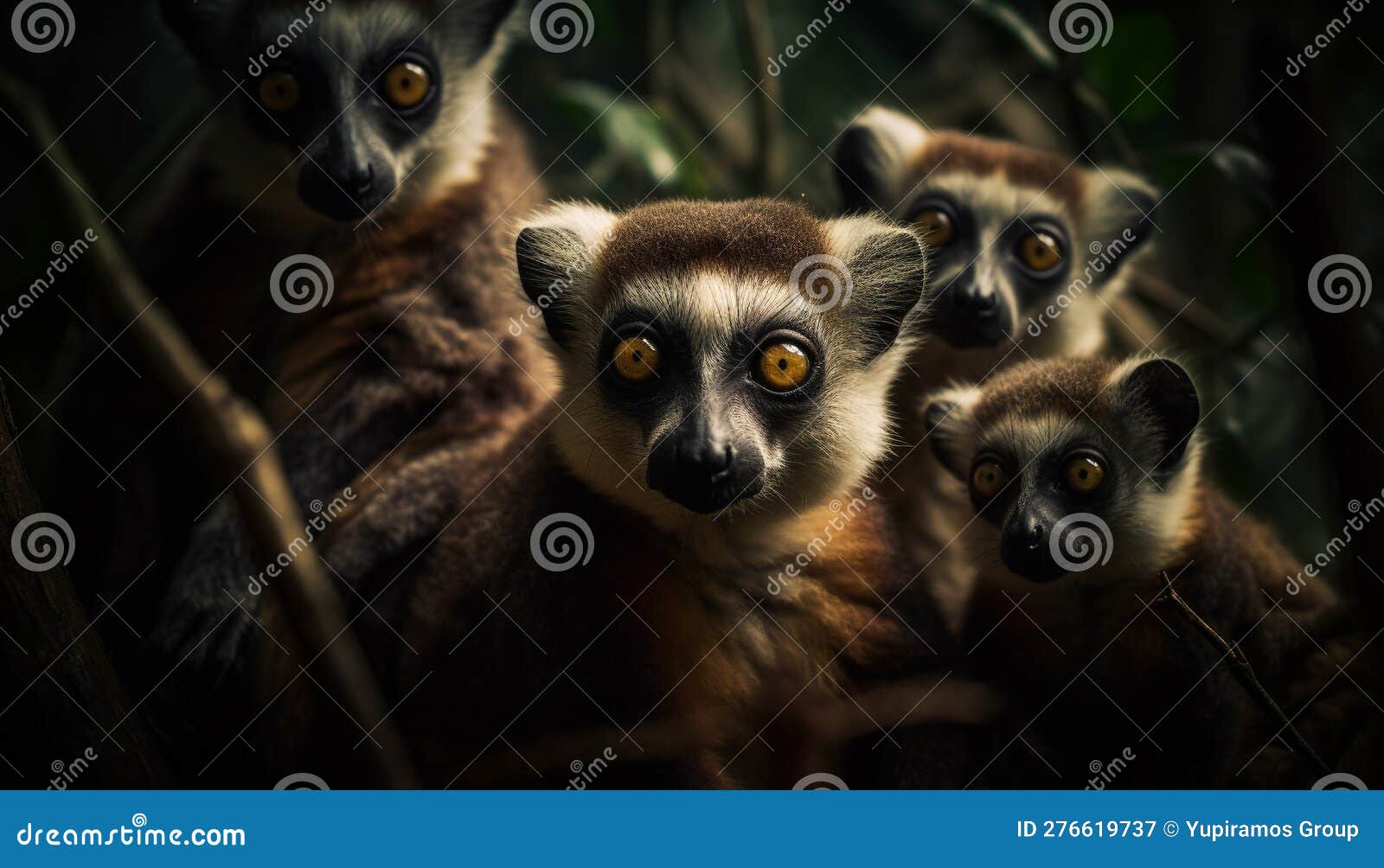 Ring Tailed Lemur Staring, Cute Primate Portrait Generated by AI Stock ...