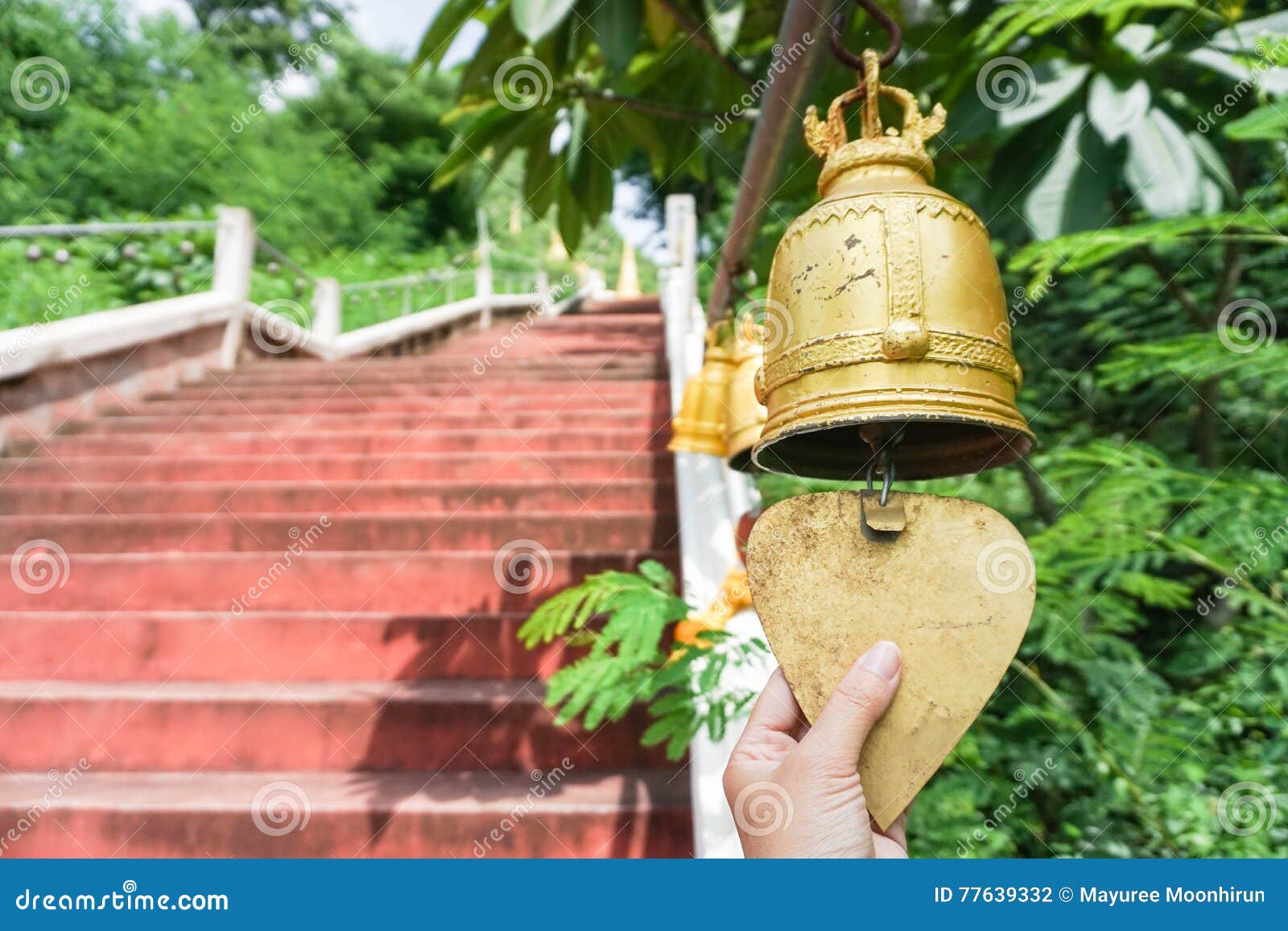 Ring the Temple Golden Bell Stock Photo - Image of nature, architecture ...