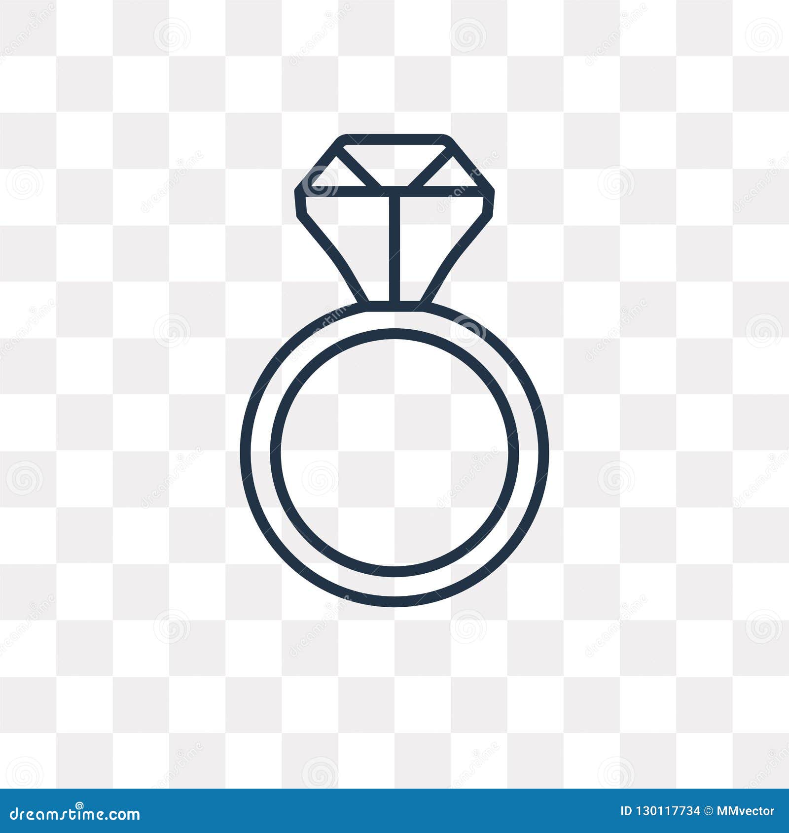 Ring Vector Icon Isolated on Transparent Background, Linear Ring Stock ...
