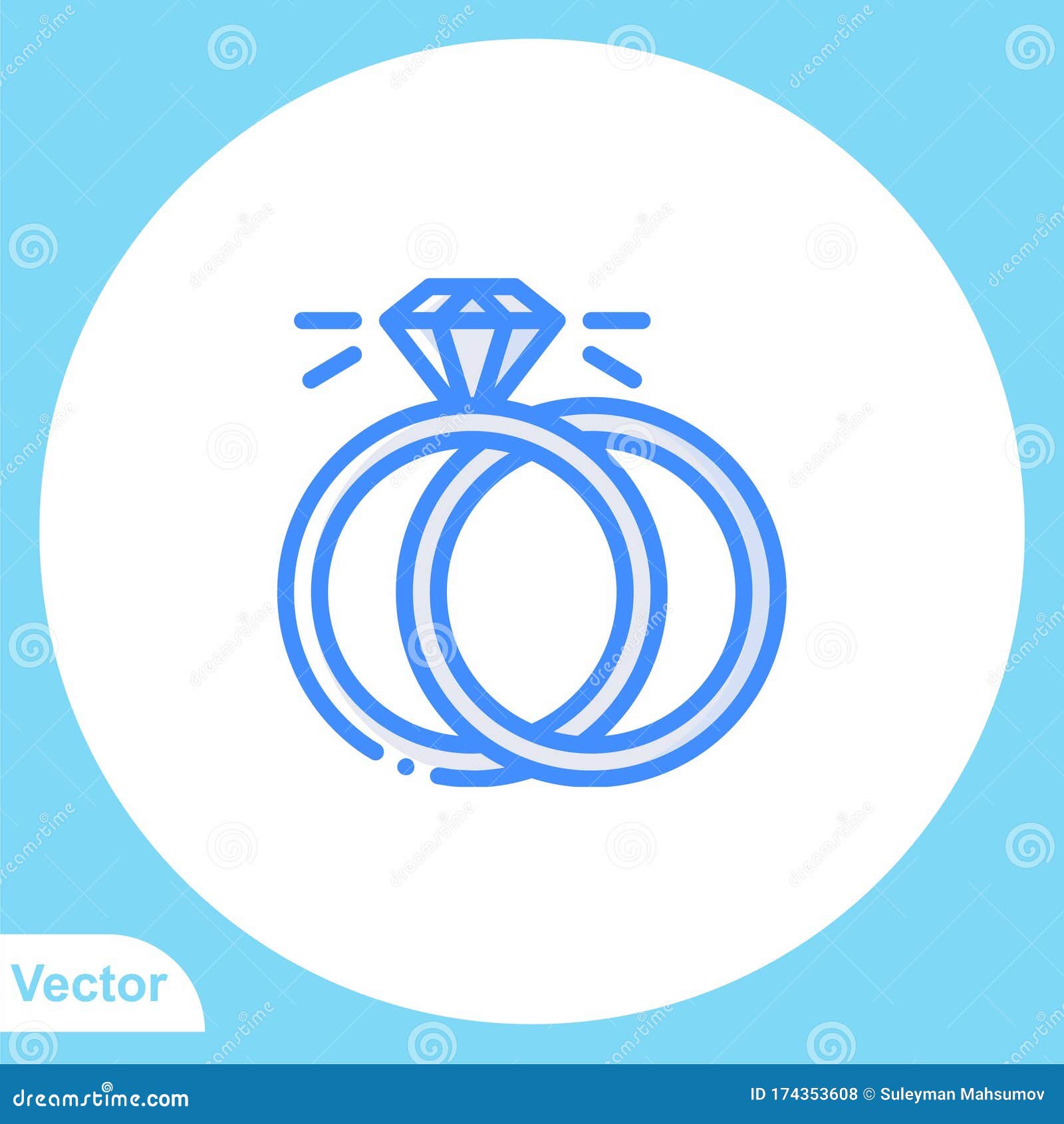 Ring Vector Icon Sign Symbol Stock Illustration - Illustration of black ...