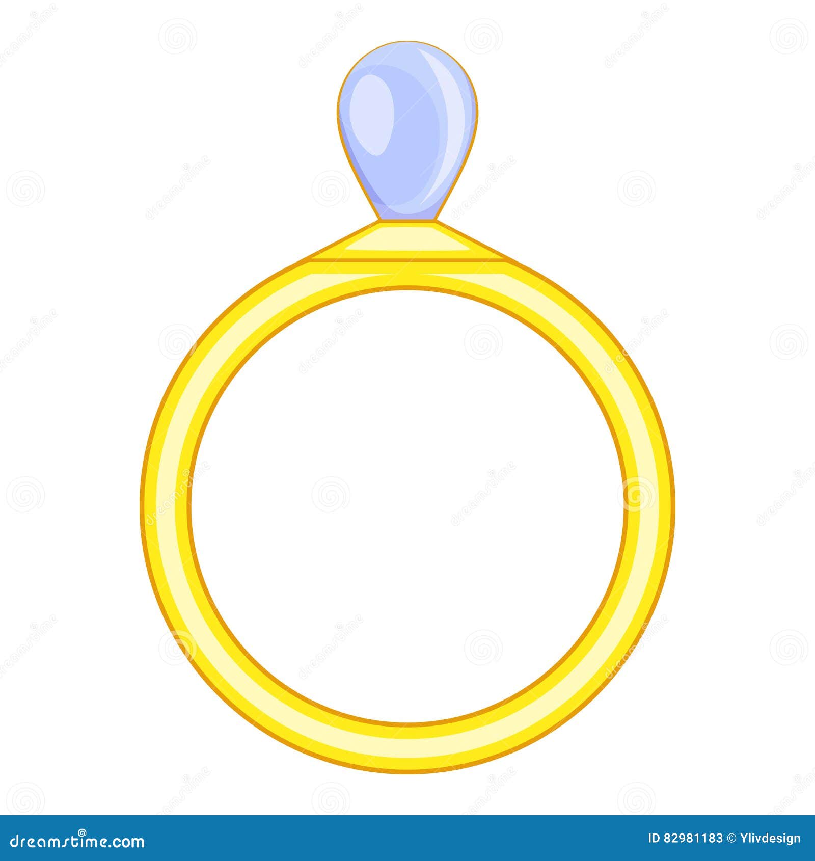 Ring with White Pearl Icon, Cartoon Style Stock Vector - Illustration ...