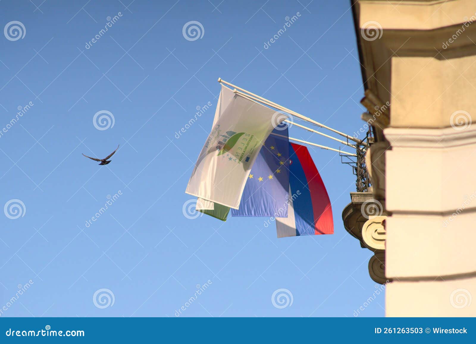 Ring Wire with Small Flags of Different Countries Stock Image - Image ...