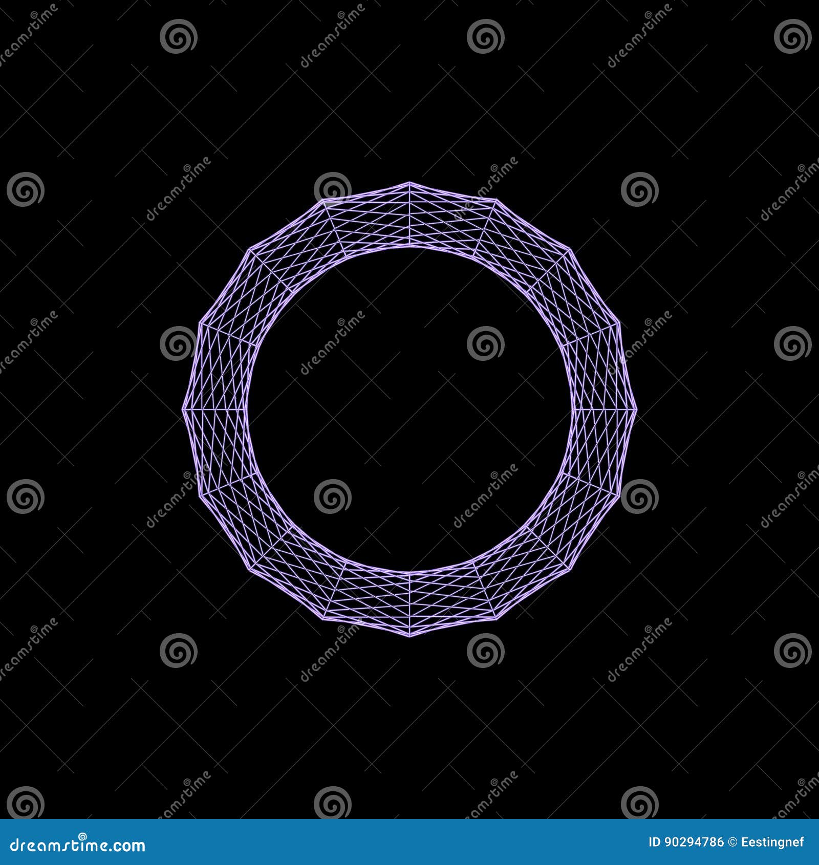 Ring Wireframe. on Black Background Stock Illustration - Illustration ...