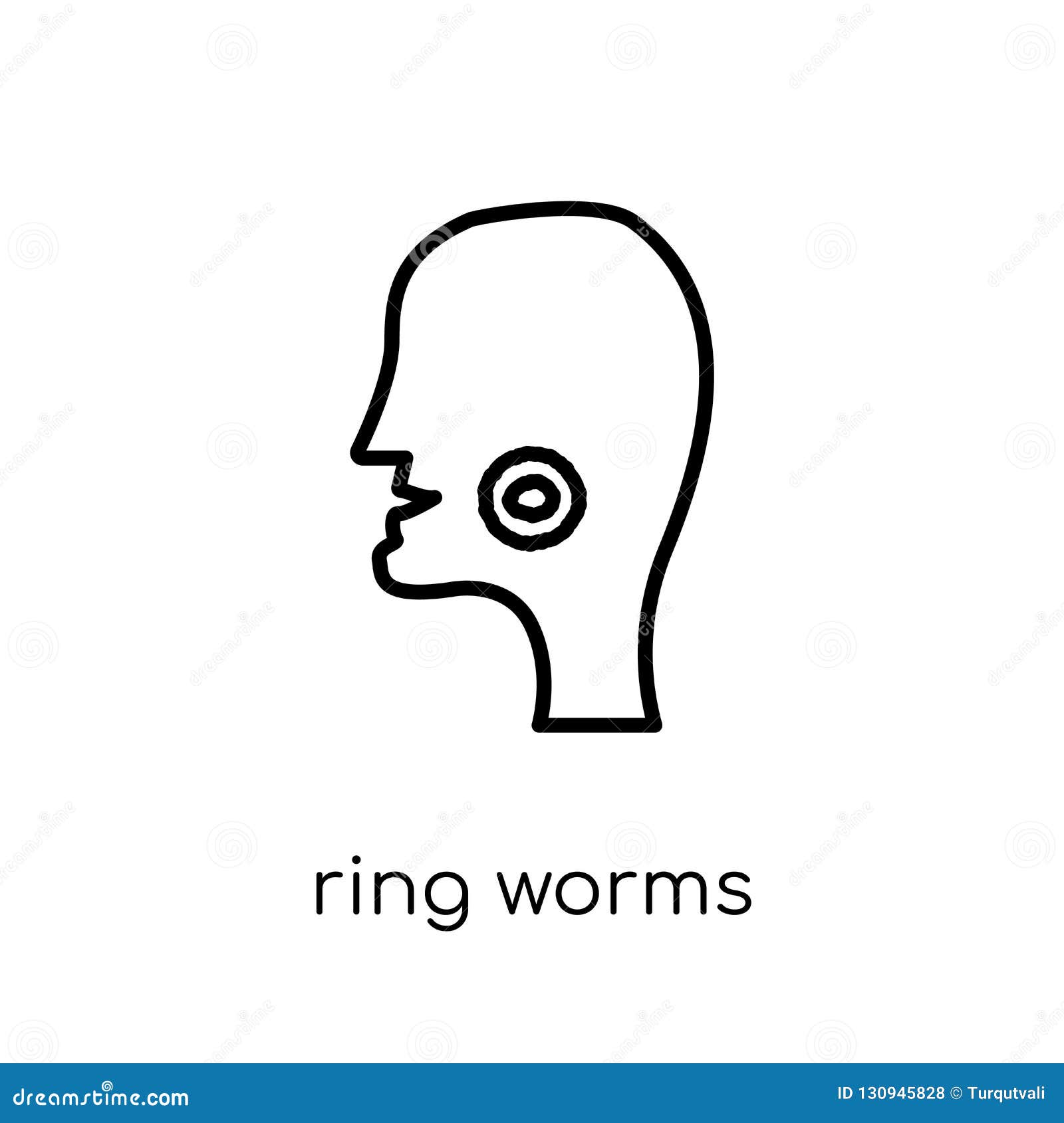 Ringworm Linear Icon Cartoon Vector | CartoonDealer.com #234066377