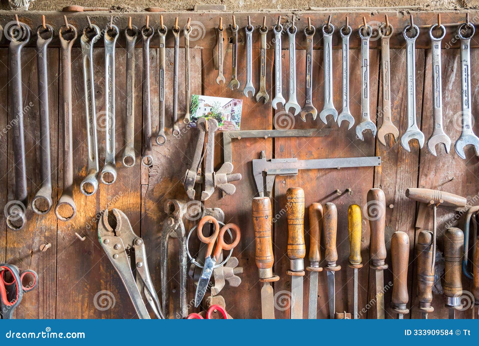 Ring Wrenches and Tools on a Tool Panel Editorial Stock Image - Image ...