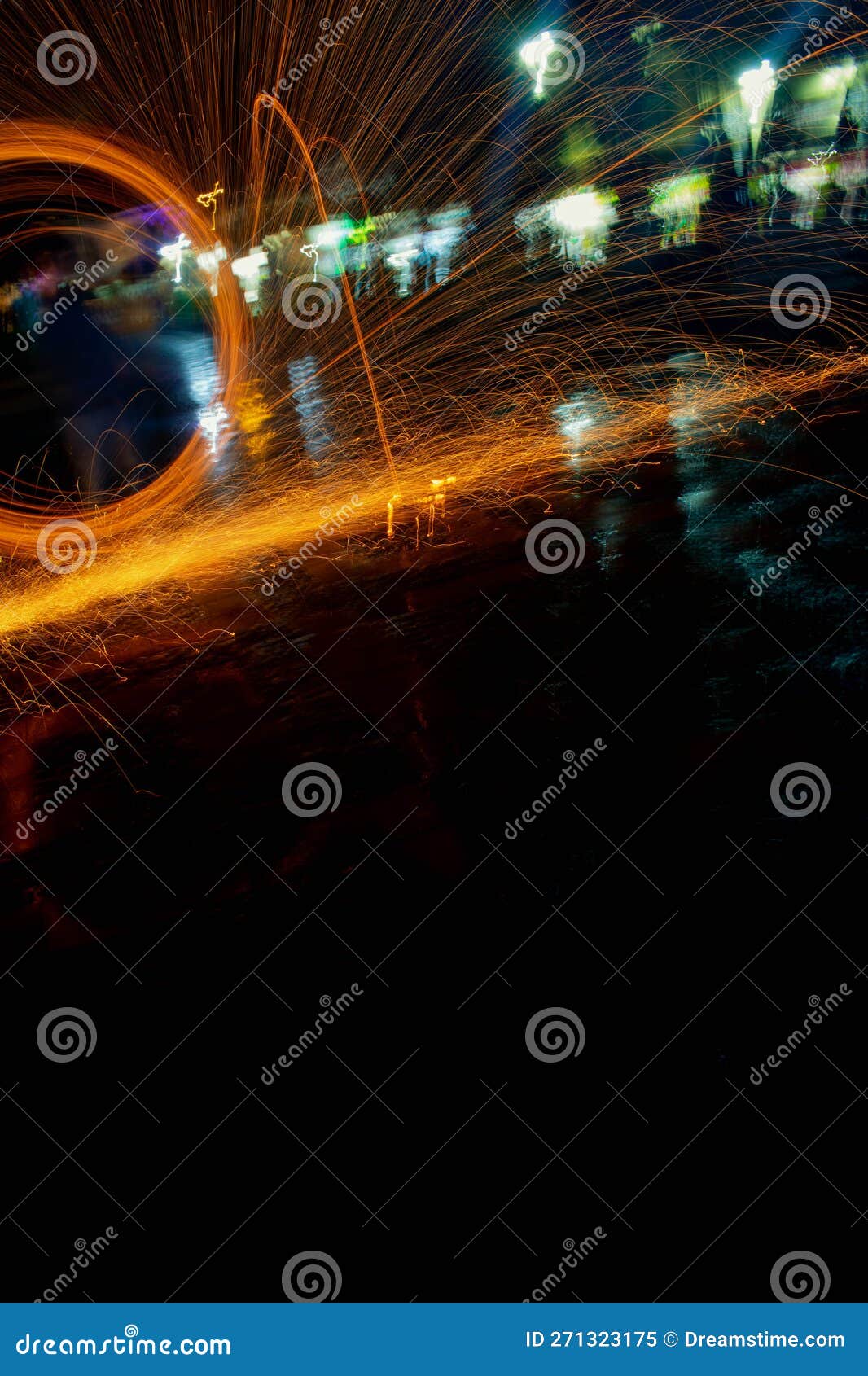 Ring of Yellow Light Made by Long Exposures Stock Image - Image of ...