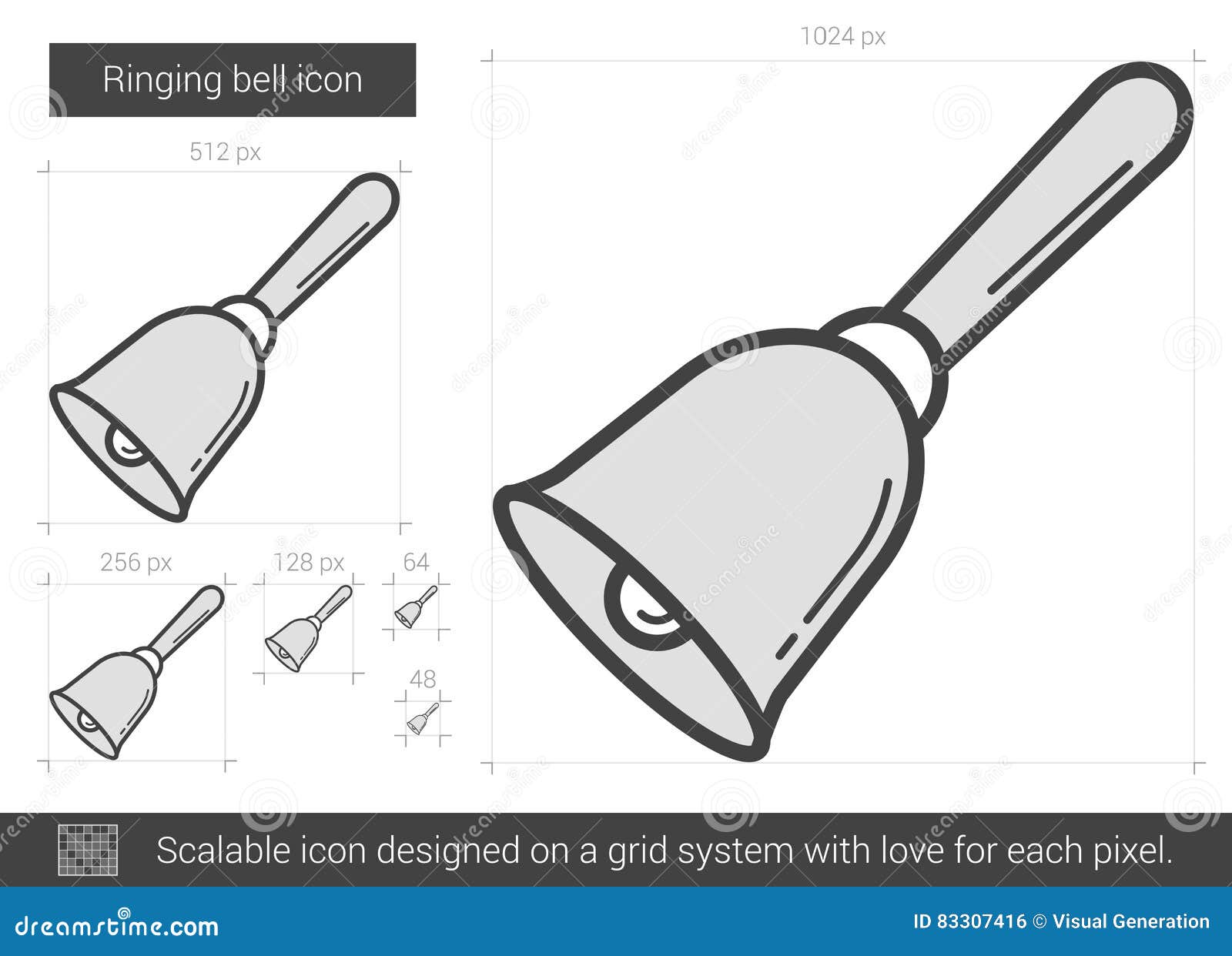 Ringa klockalinjen symbol vektor illustrationer. Illustration av ...