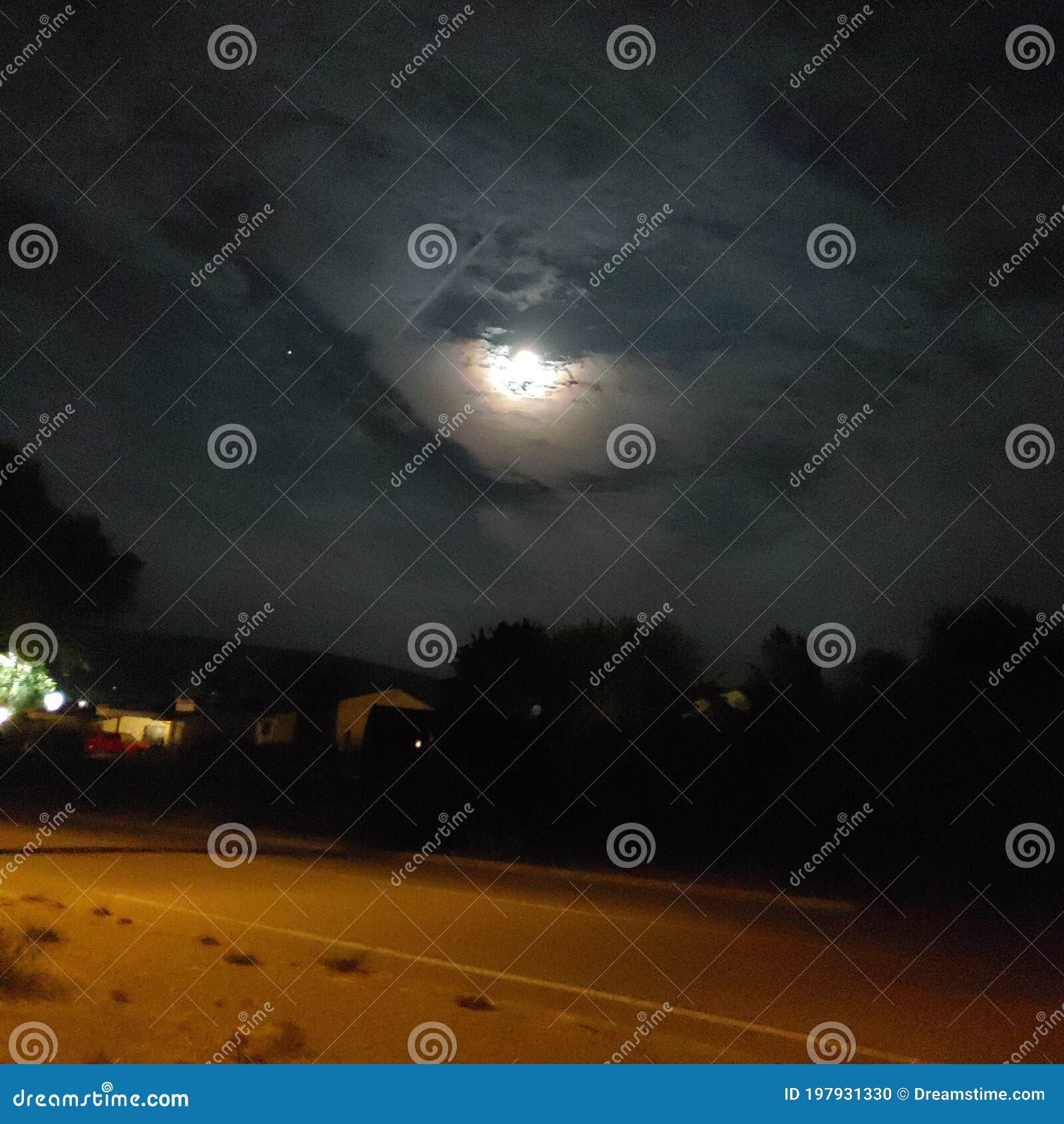 Ringed moon Summerland stock photo. Image of summerland - 197931330