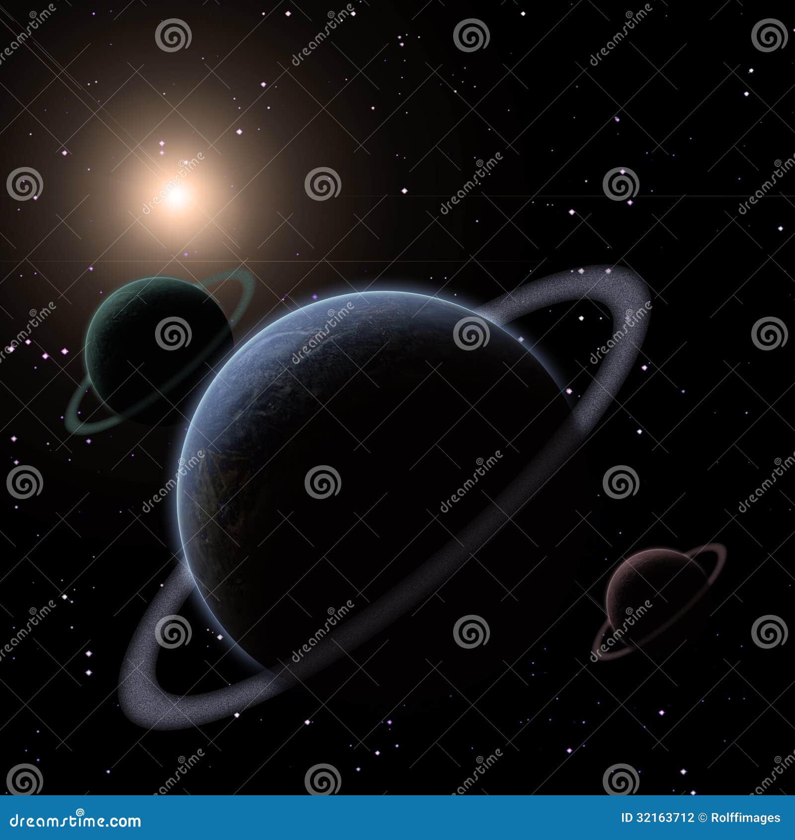 Two Ringed Planets Royalty-Free Stock Photo | CartoonDealer.com #263198709