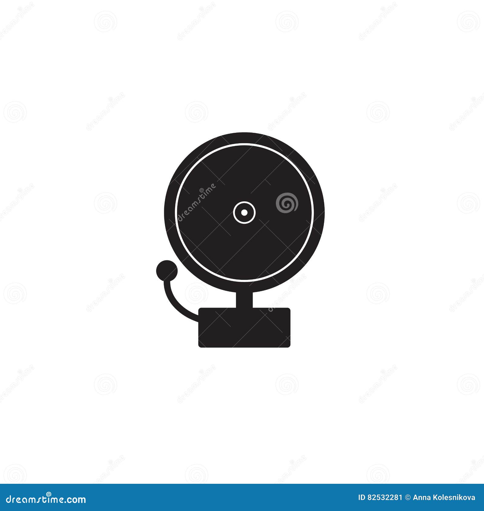 Ringing Alarm Bell. Single Silhouette Fire Equipment Icon. Vector ...