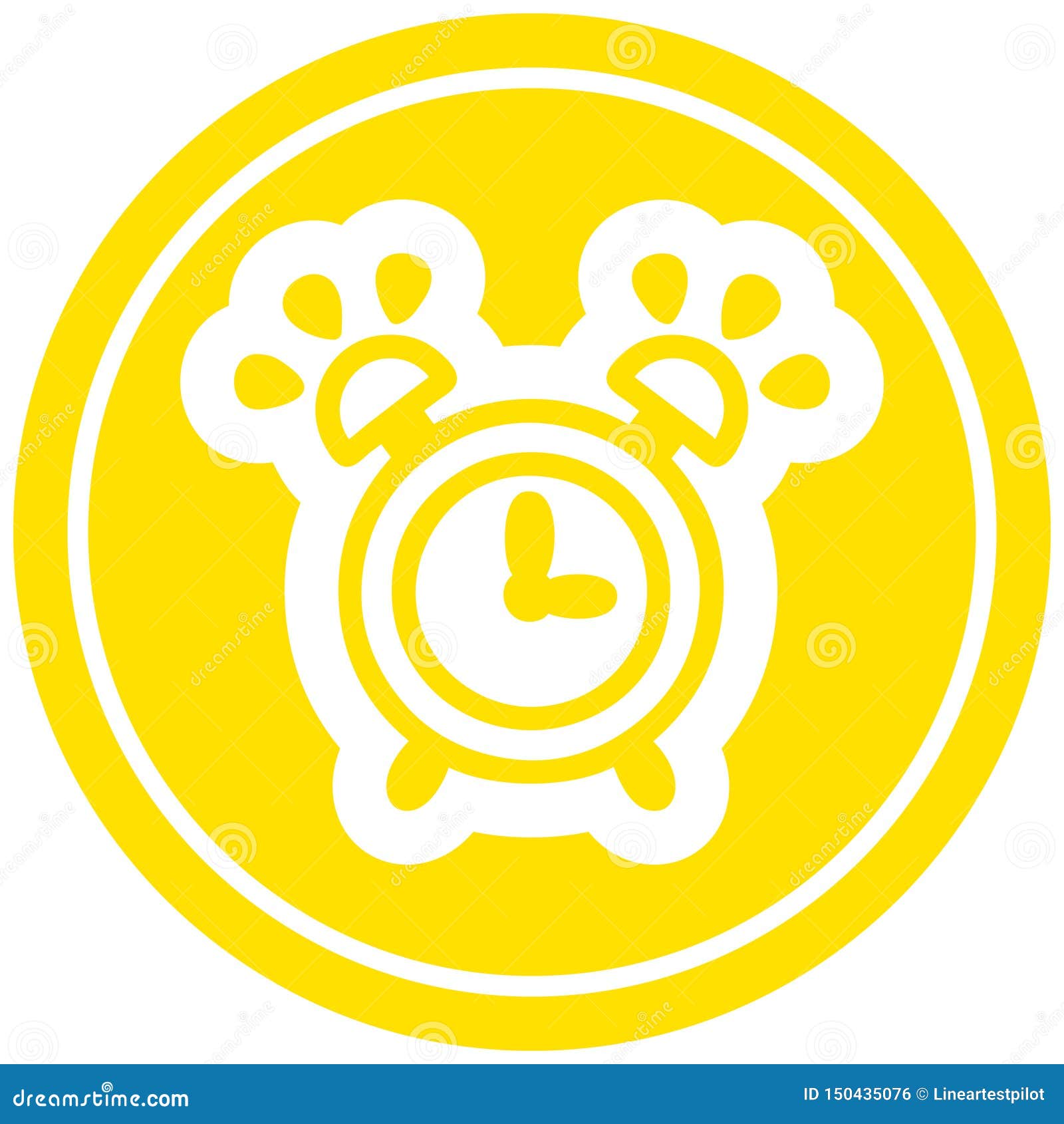 Ringing Alarm Clock Circular Icon Symbol Stock Vector - Illustration of ...