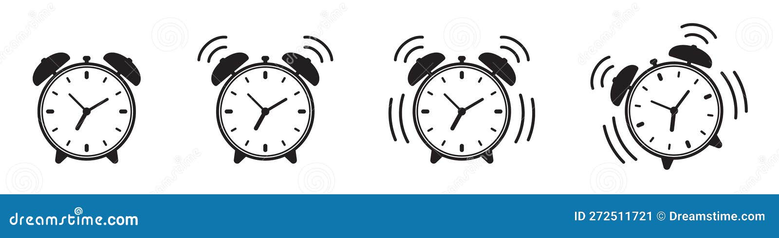 Ringing Alarm Clock Icon. Alarm Clock Icon, Retro Alarm Clock Sign ...