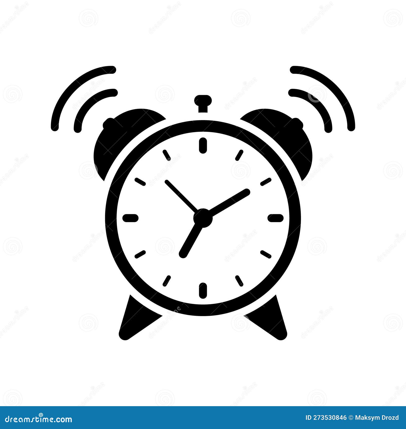 Ringing Alarm Clock Icon. Alarm Clock Icon, Vector Retro Alarm Clock ...