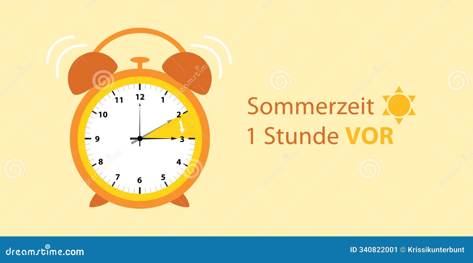 Ringing Alarm Clock Switch To Summer Time Stock Illustration ...