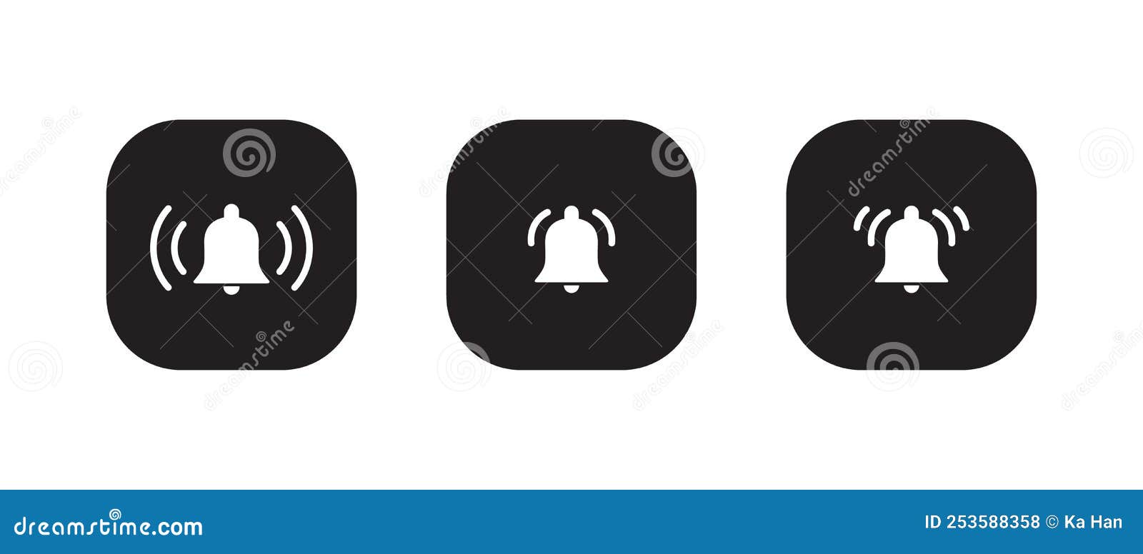 Ringing Bell Button Icon Vector. Notification Sign Symbol Stock Vector ...