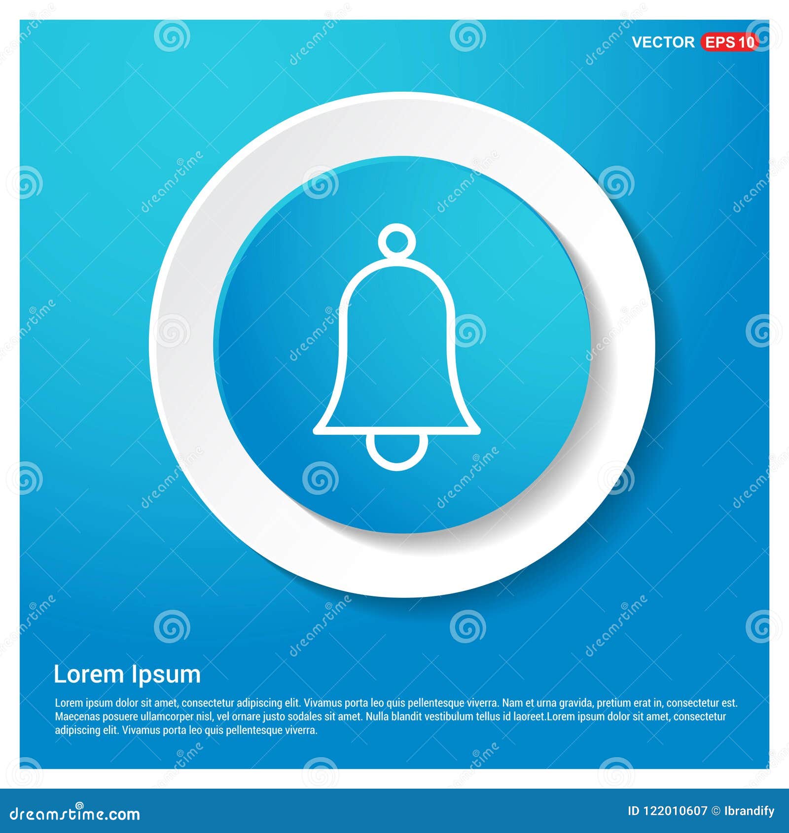 Ringing Bell Icon Abstract Blue Web Sticker Button Stock Vector ...