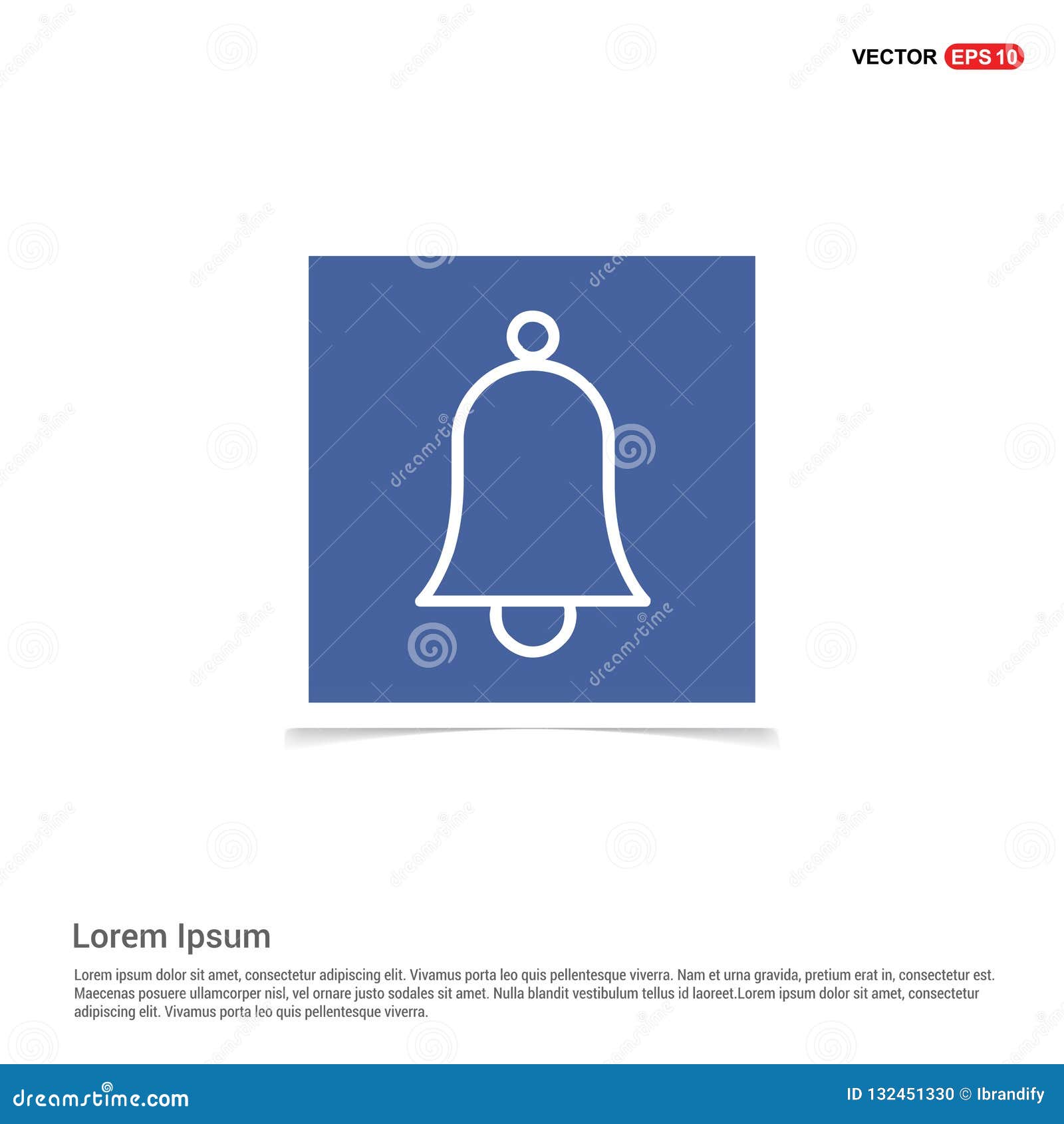 Ringing Bell Icon - Blue Photo Frame Stock Vector - Illustration of ...
