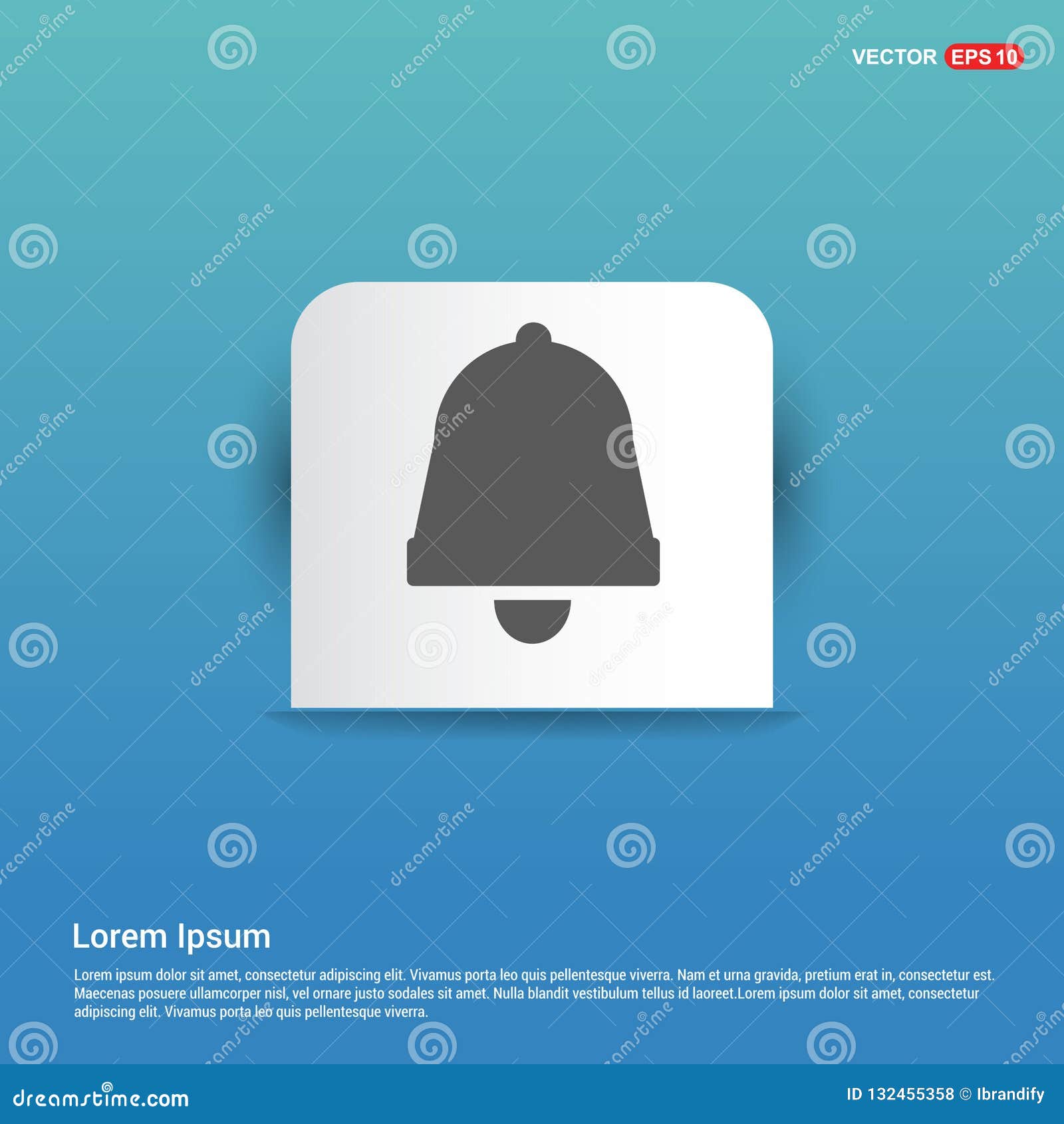 Ringing Bell Icon - Blue Sticker Button Stock Vector - Illustration of ...