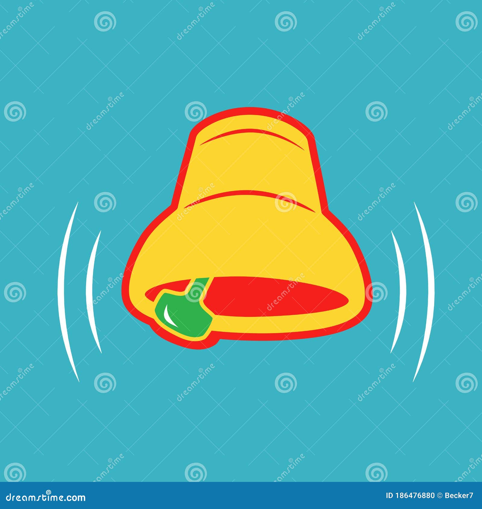 Ringing Bell Icon in Bright Colors Isolated Stock Vector - Illustration ...