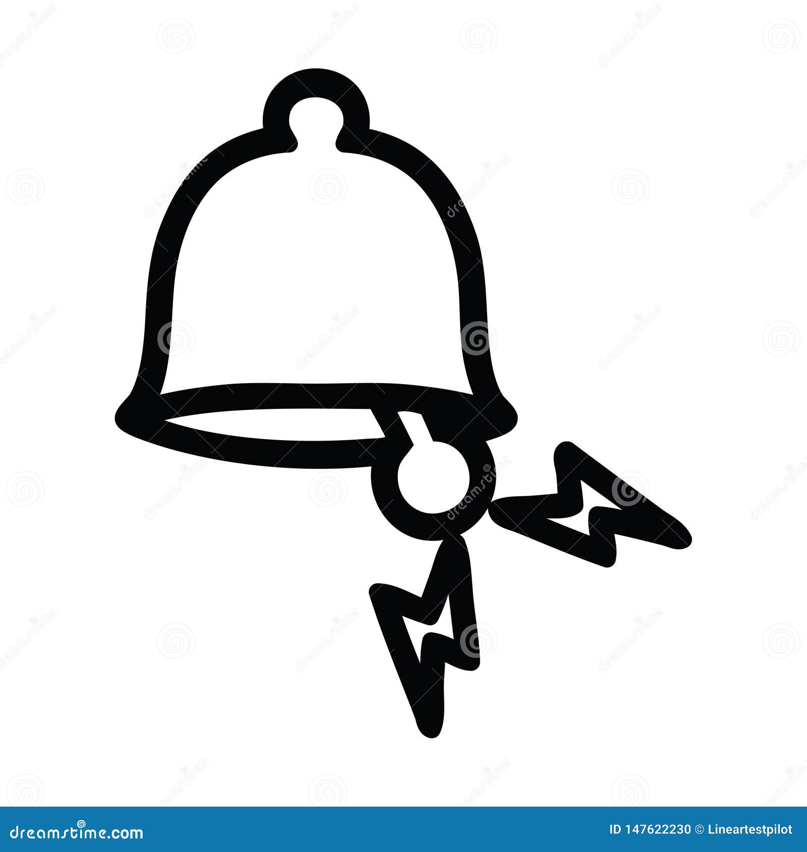 Ringing bell icon stock vector. Illustration of bell - 147622230