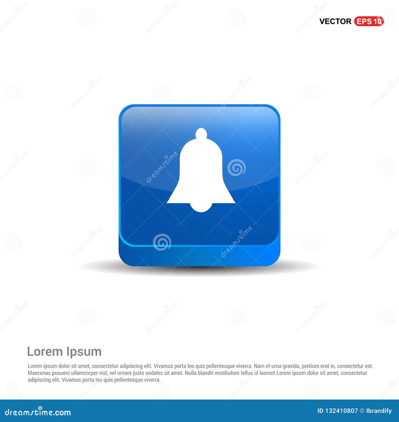 Ringing Bell Icon - 3d Blue Button Stock Vector - Illustration of ...