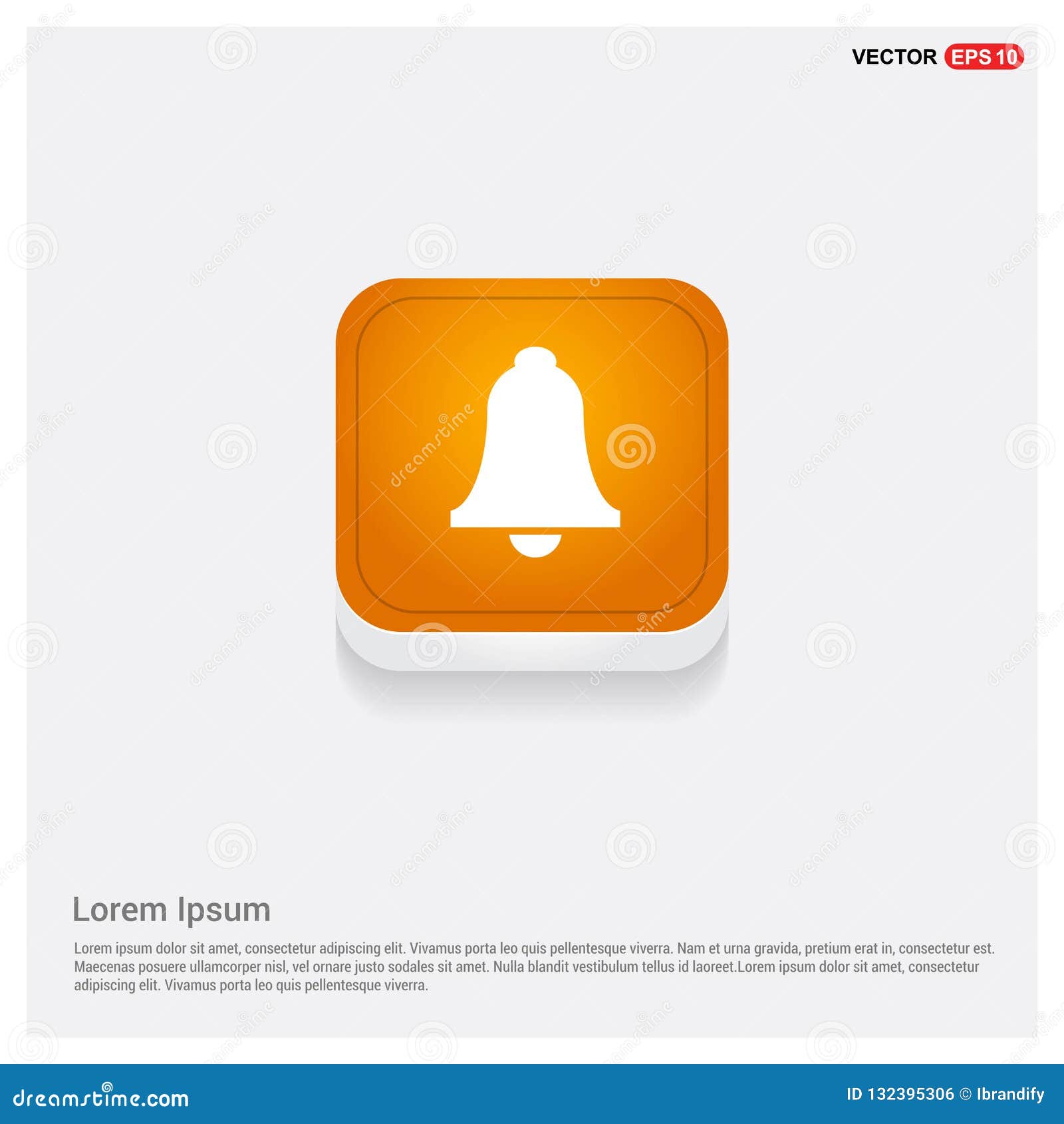 Ringing Bell Icon Orange Abstract Web Button Stock Vector ...