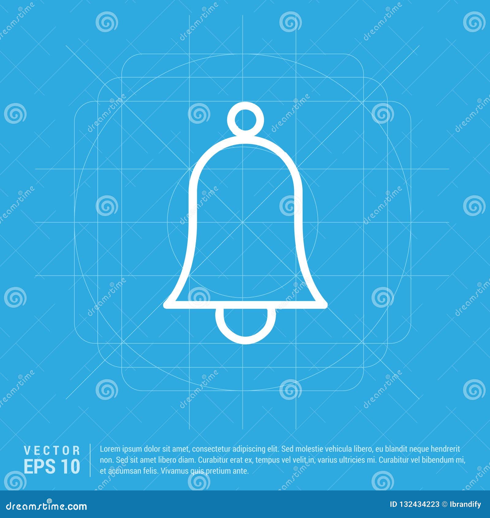 Ringing bell icon stock vector. Illustration of sign - 132434223