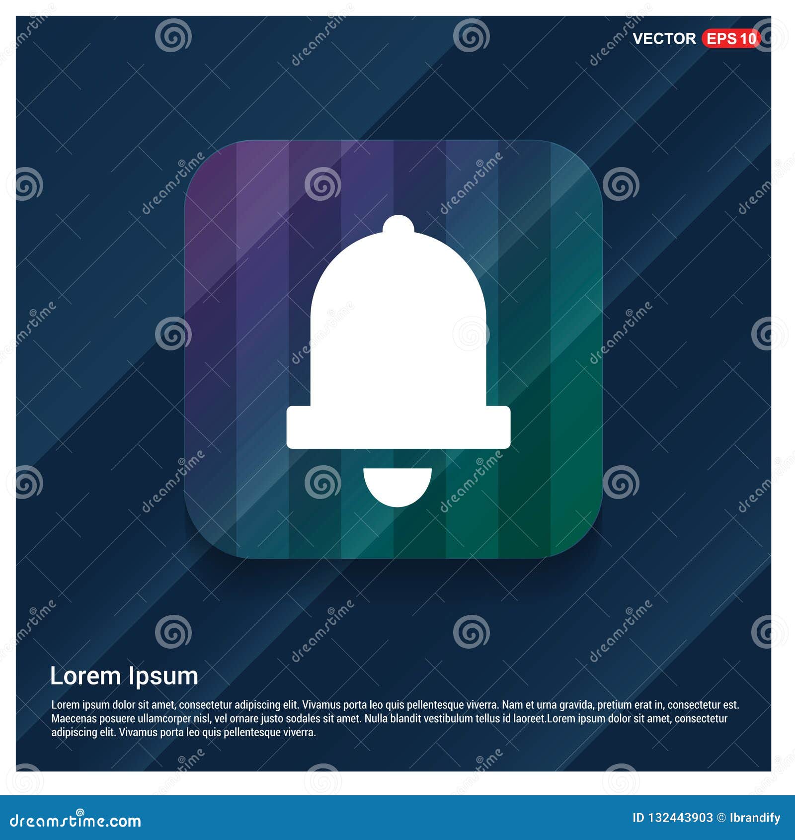 Ringing bell icon stock vector. Illustration of white - 132443903