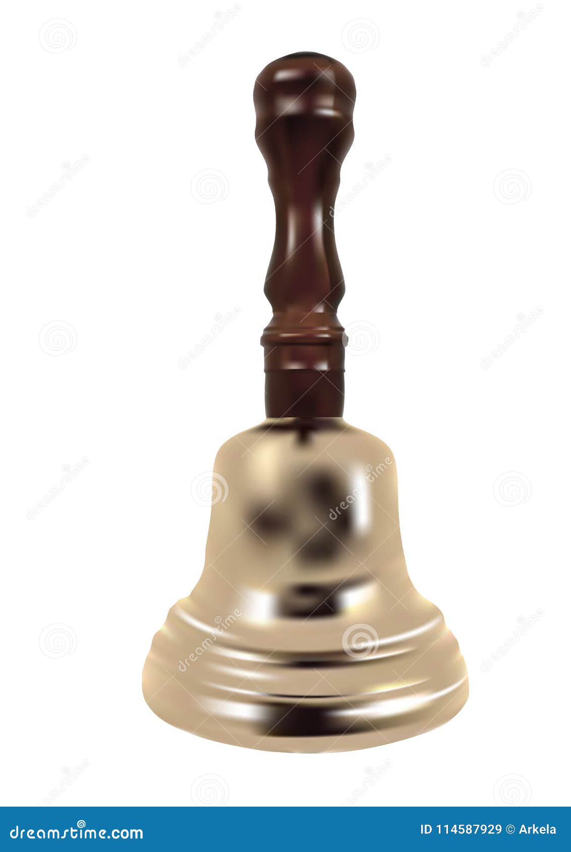 Ringing bell on white stock illustration. Illustration of metal - 114587929