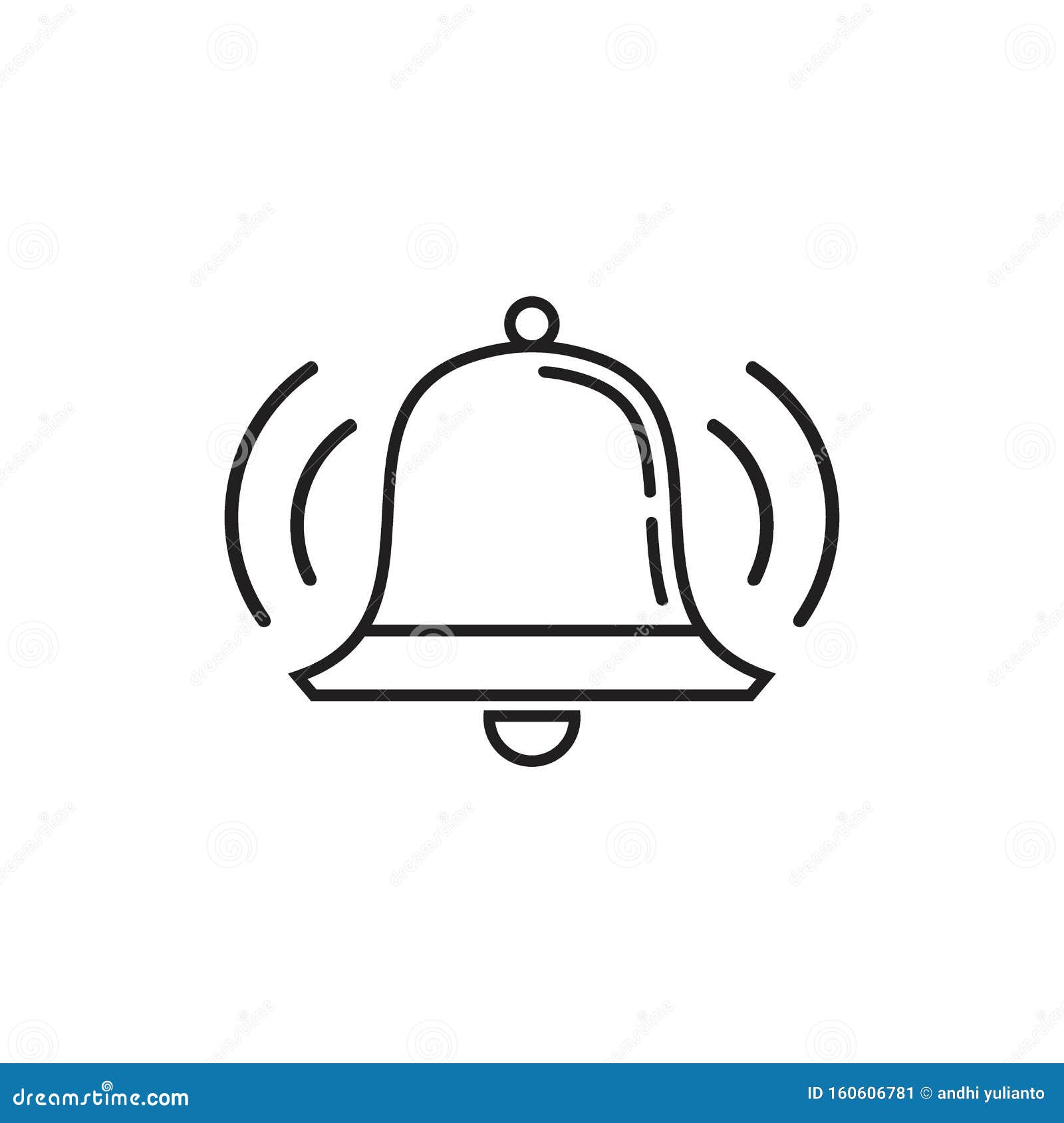 Ringing Bell Notification Alert Vector Logo Design on White Stock ...