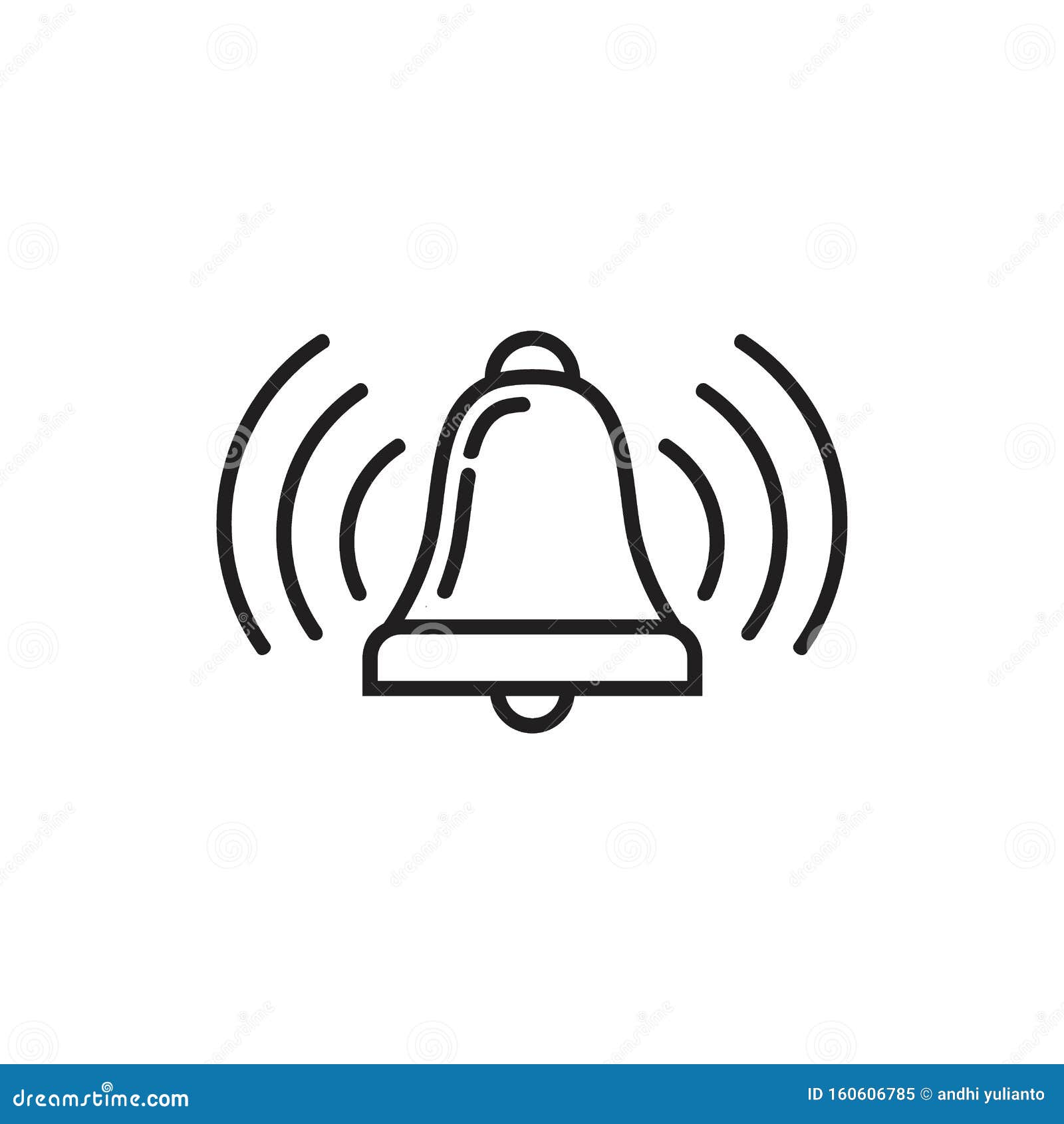 Ringing Bell Notification Alert Vector Logo Design on White Stock ...