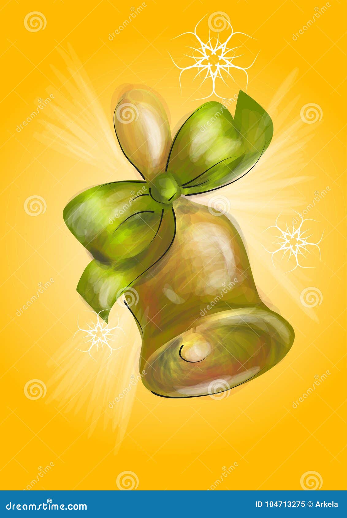 Ringing bell stock vector. Illustration of metallic - 104713275