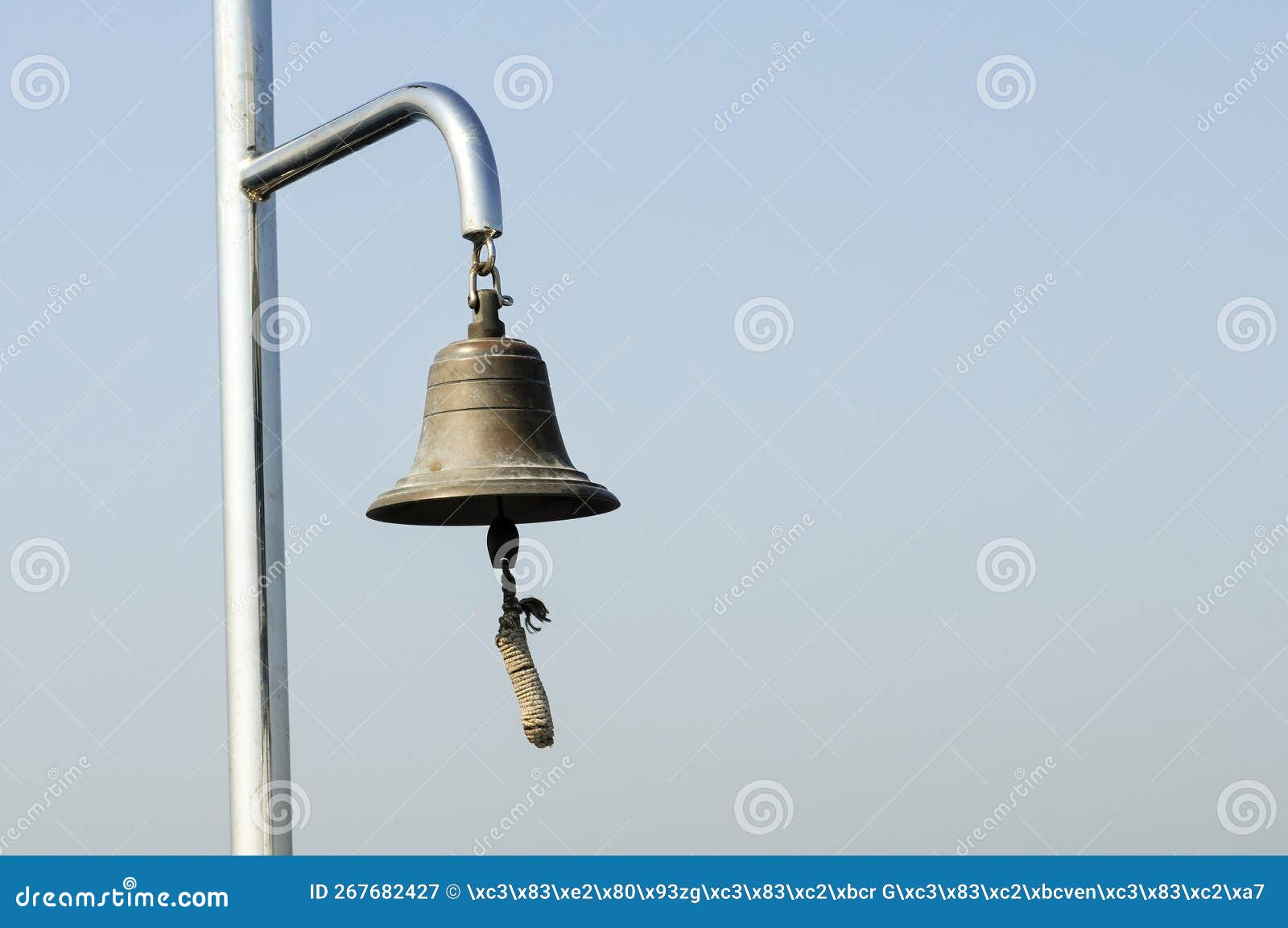 Ringing Bell on a Ship Deck Stock Image - Image of blue, boat: 267682427