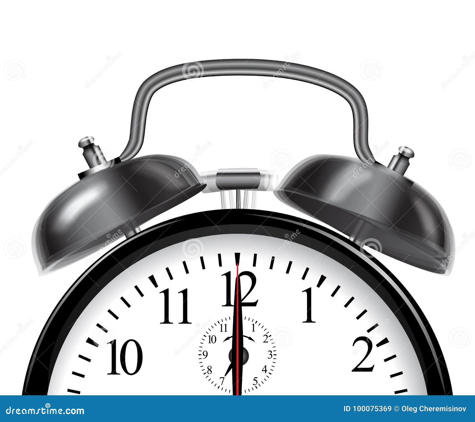 Ringing Black Alarm Clock. Vector Illustration. Stock Vector ...