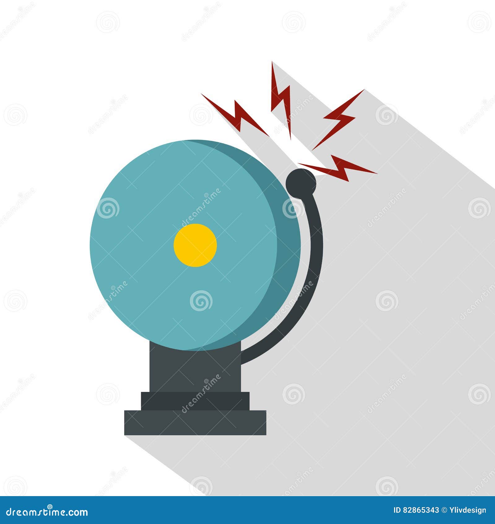 Ringing Fire Alarm Bell Icon, Flat Style Stock Vector - Illustration of ...