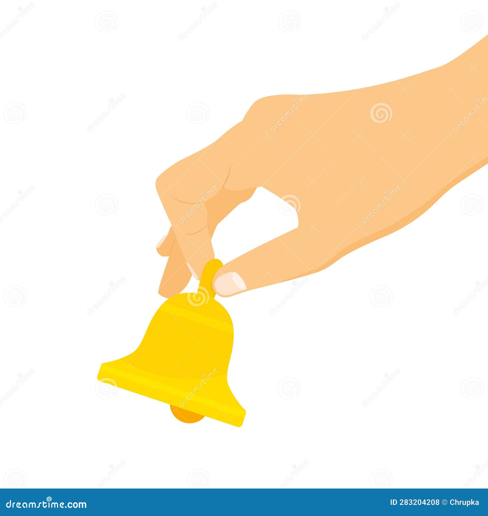 Ringing the hand bell stock vector. Illustration of sound - 283204208