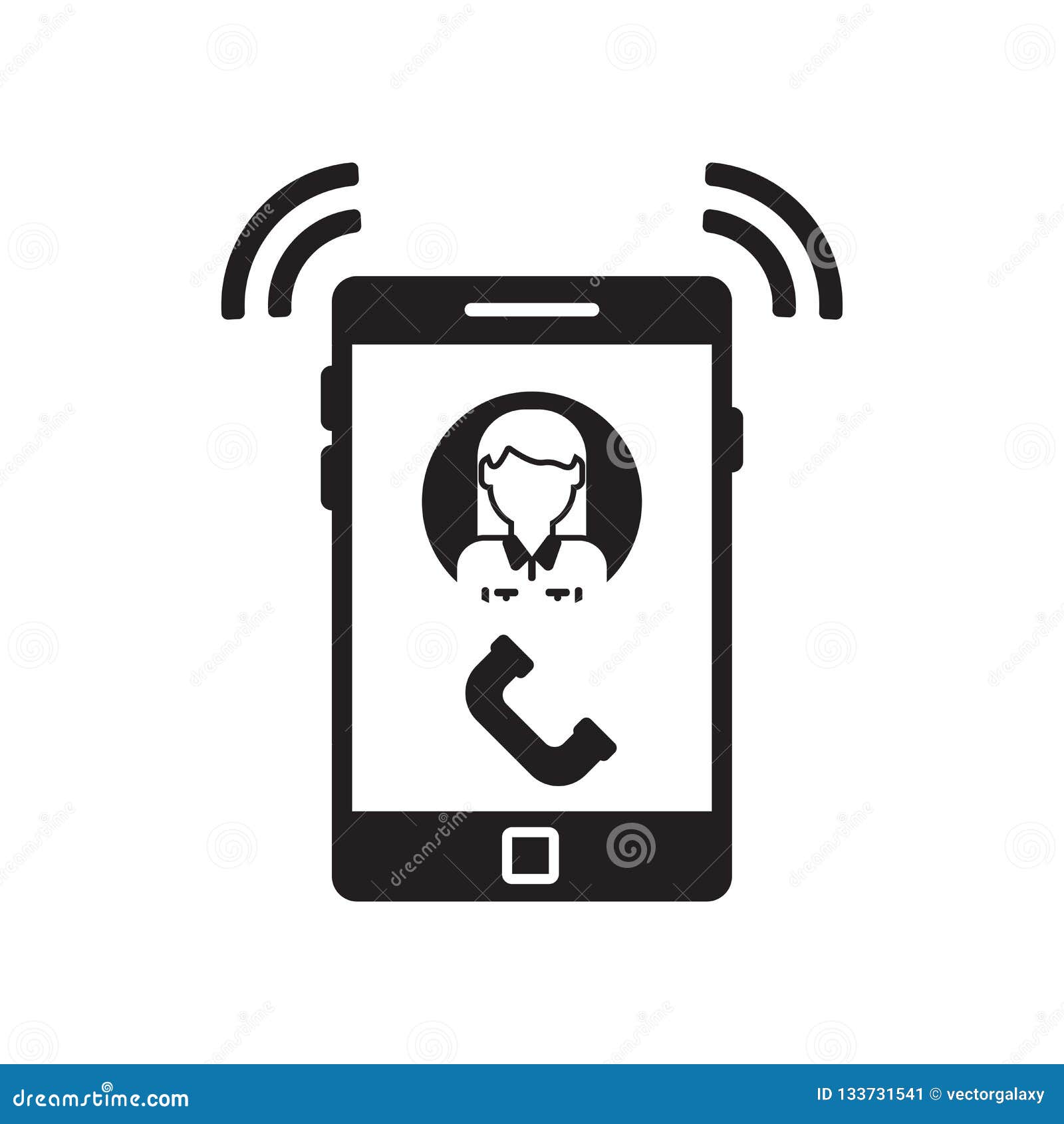 Ringing Icon Isolated on White Background Stock Vector - Illustration ...