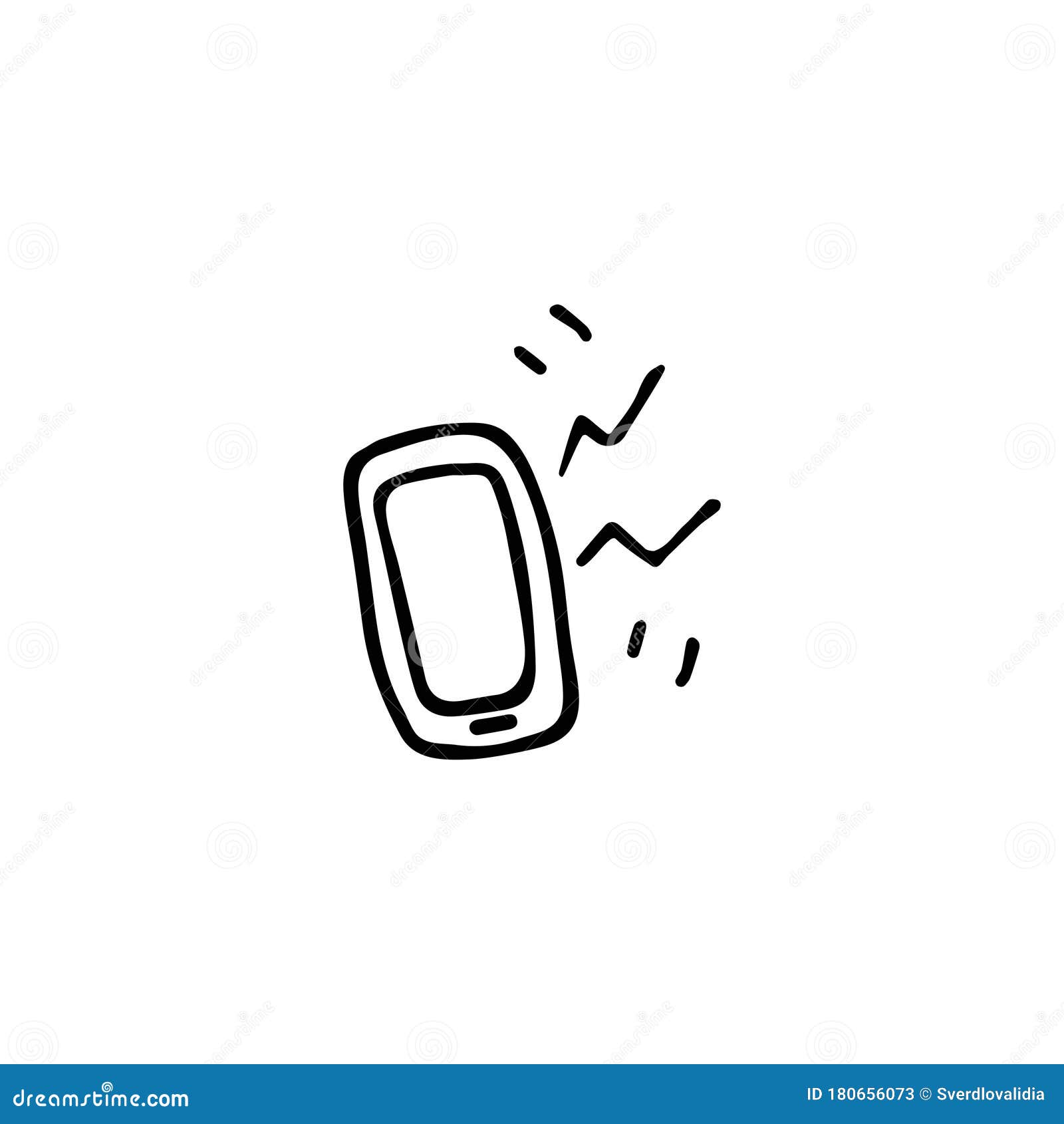 Ringing Mobile Phone. Vector Sketch Illustration - Smartphone with ...