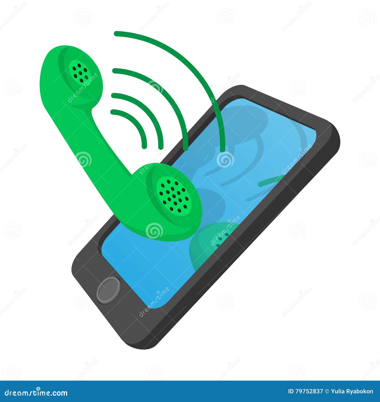 Ringing phone cartoon icon stock vector. Illustration of information ...