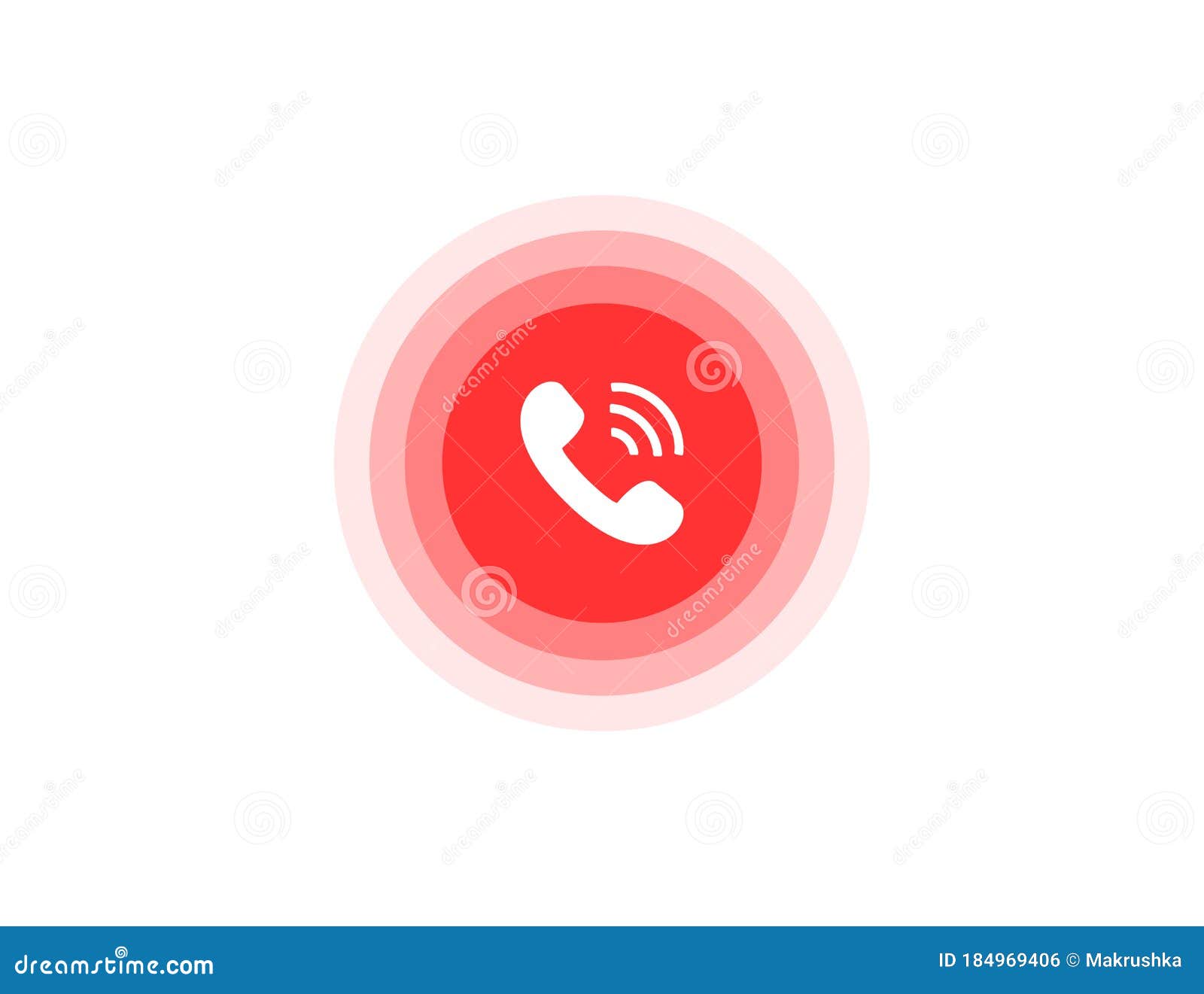 Ringing Phone Icon in Red Circle. Mobile Phone Symbol. Connection ...