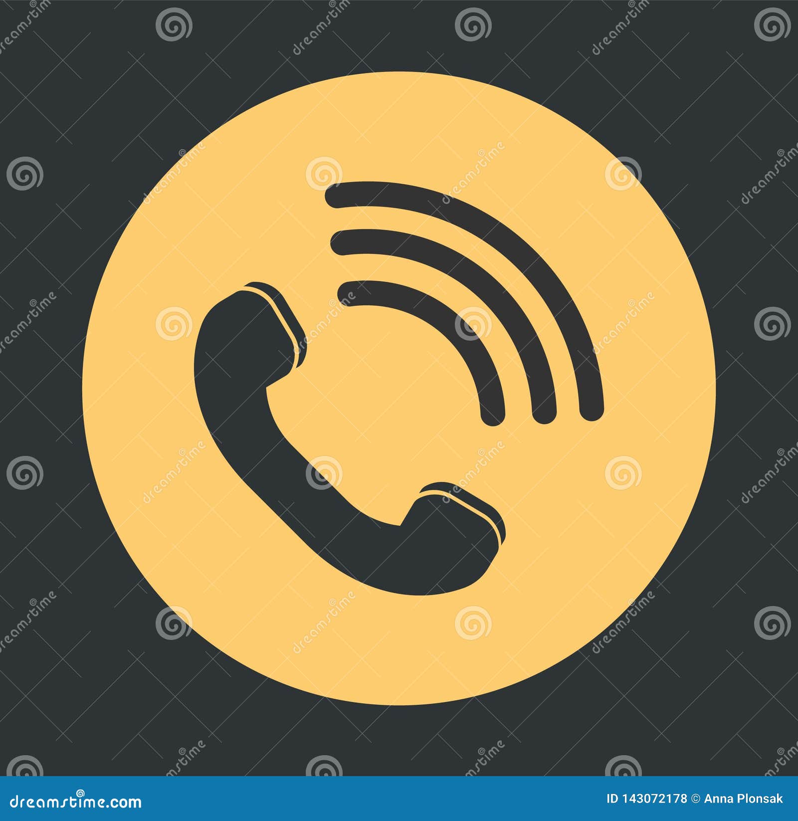 Ringing Phone Icon. Retro Symbol. Vector Illustration Stock ...