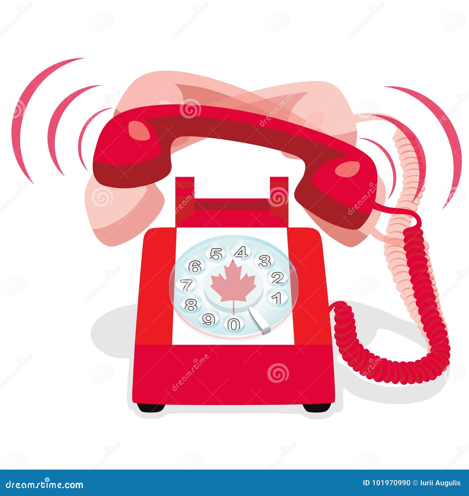 Ringing Stationary Phone With Rotary Dial And With Question Marks ...