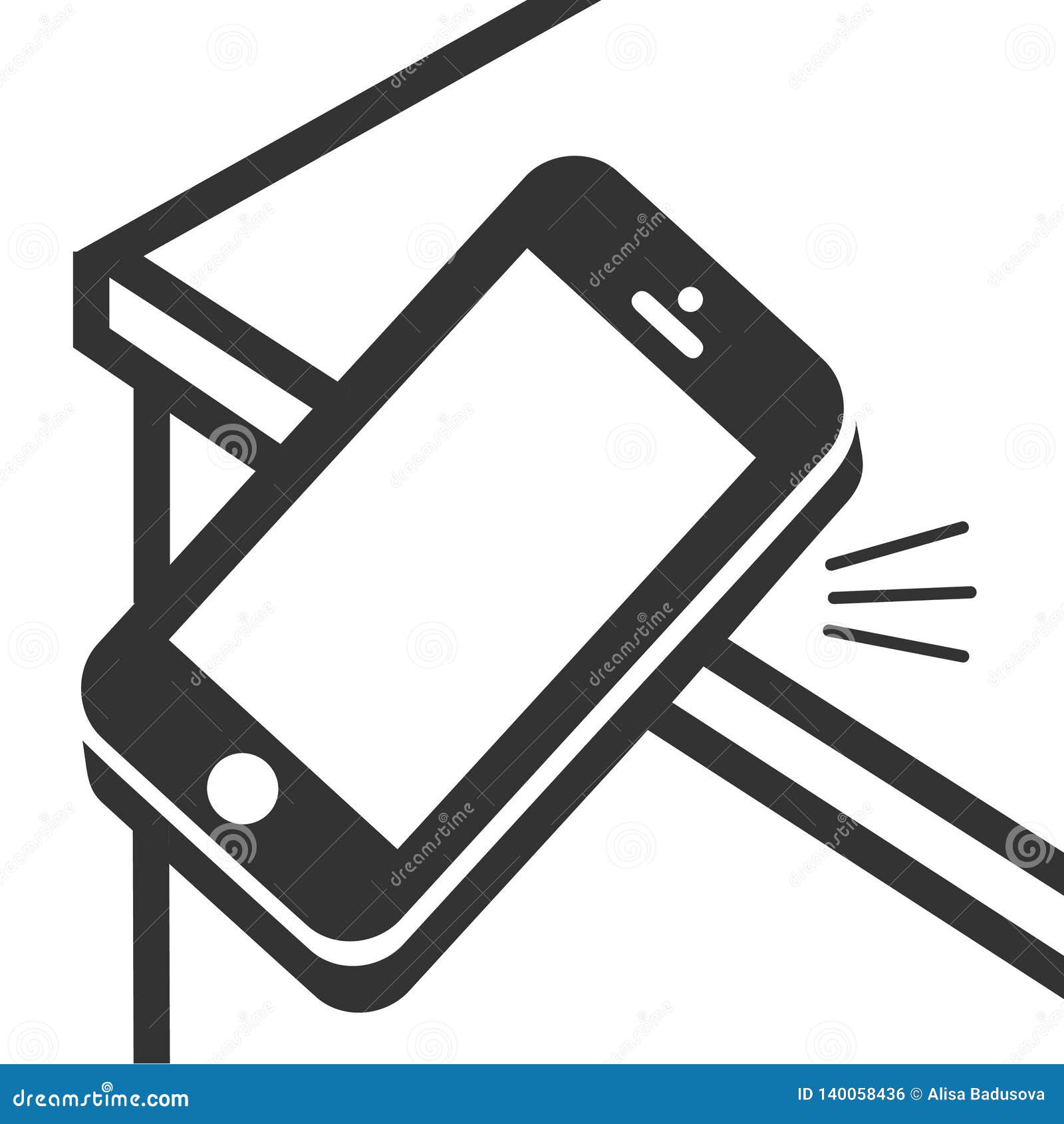 Ringing Smartphone Icon. Mobile Phone Ringing or Vibrating Flat Icon ...