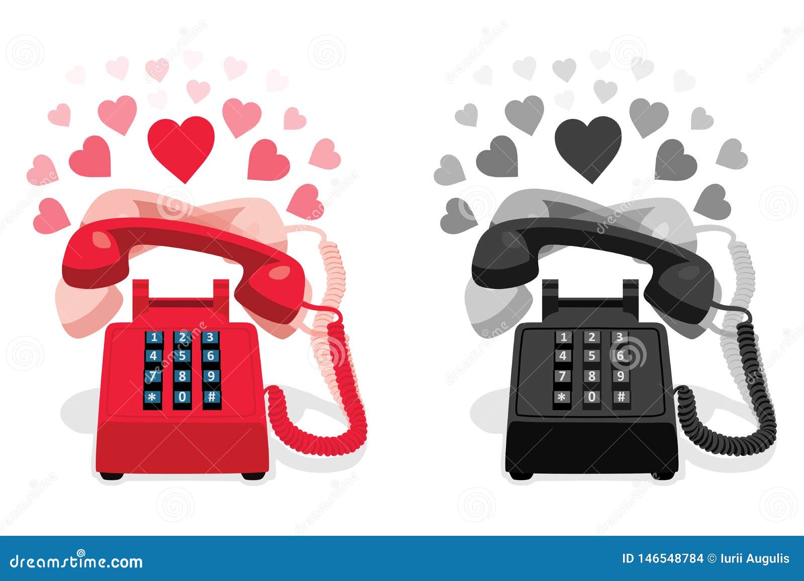 Ringing Stationary Phone With Rotary Dial And With Question Marks ...