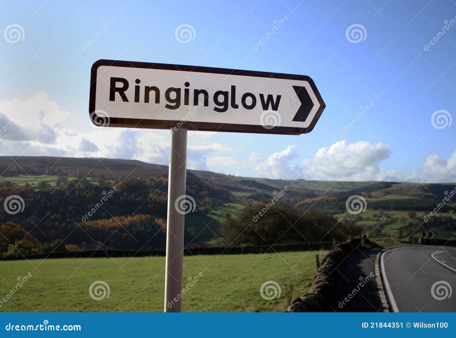 Ringinglow Sign Post stock image. Image of sheffield - 21844351