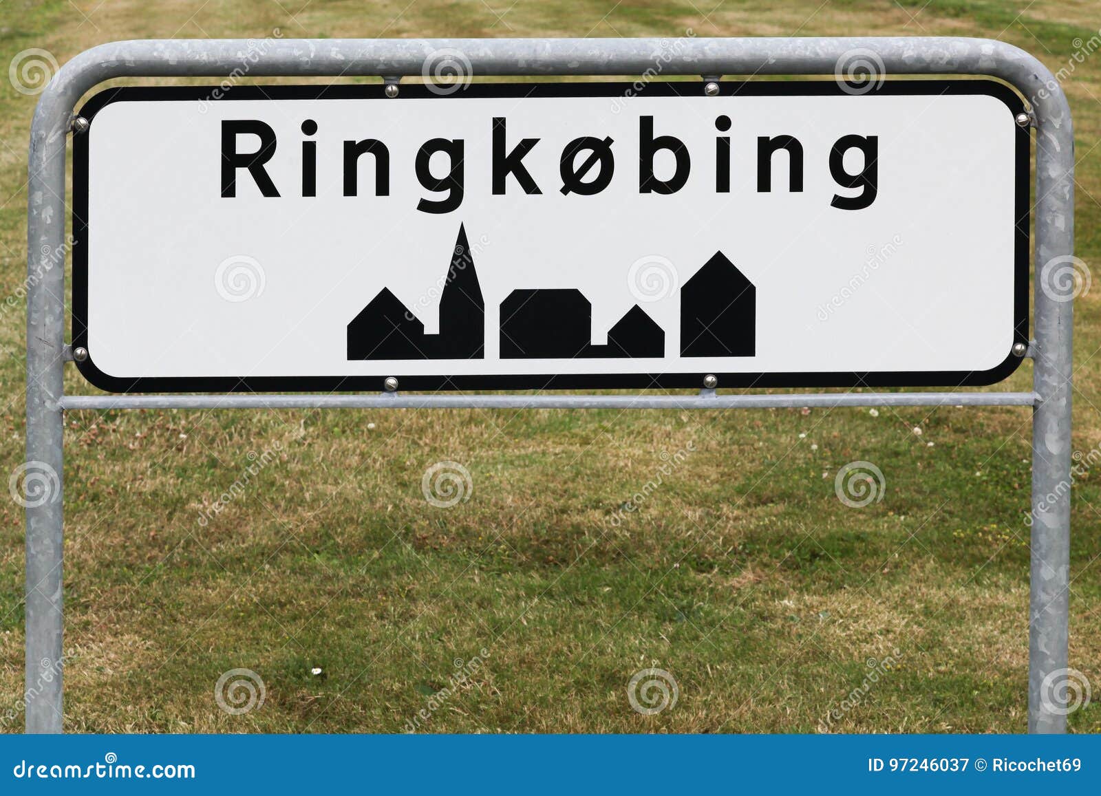 Ringkobing city road sign stock image. Image of road - 97246037