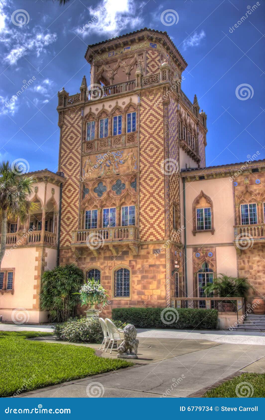 Ringling Mansion Bell Tower Stock Photo - Image of florida, colorful ...