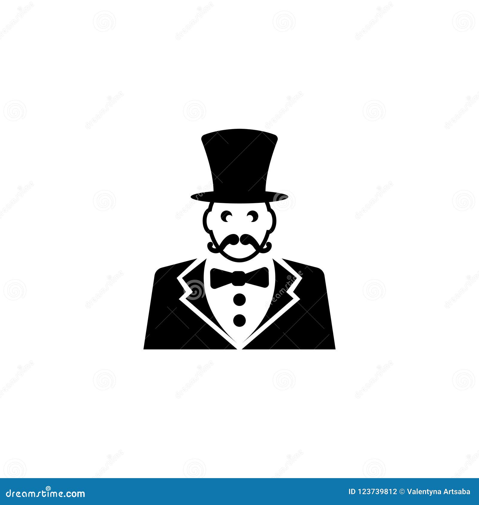 Ringmaster, Circus Ceremony Master with Hat Flat Vector Icon Stock ...