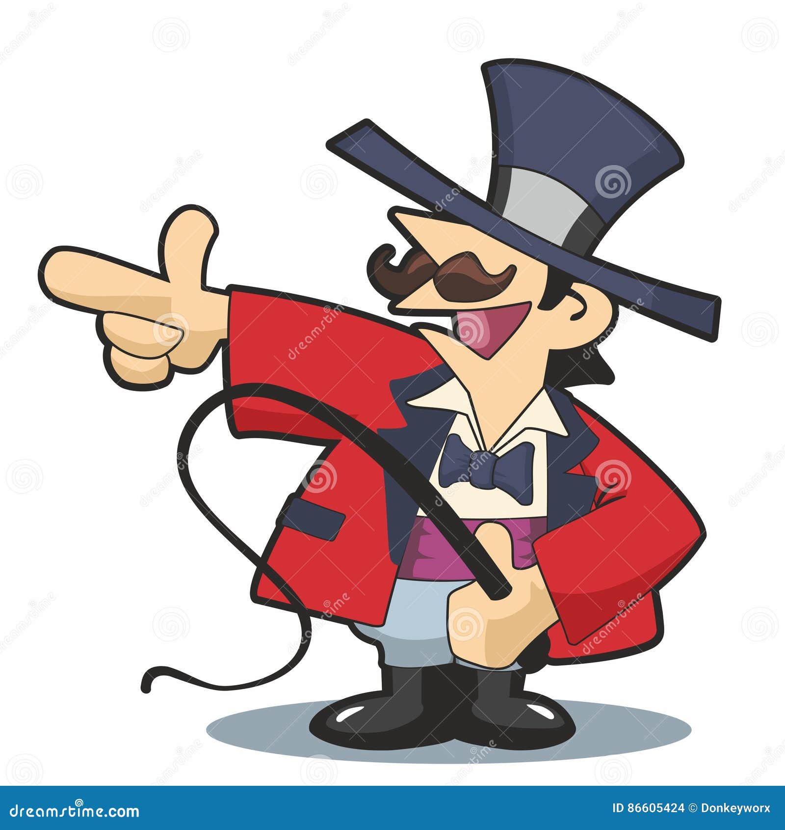 Ringmaster Pointing Left stock vector. Illustration of circus - 86605424